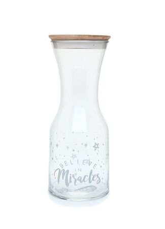 Beymen Hediye Silver Yazı Baskılı Yıldızlı Cam Sürahi Gri