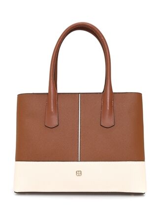 Beymen Kadın Taba Bej Logolu Dokulu Omuz Çantası EU