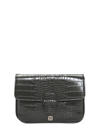 Beymen Kadın Siyah Krokodil Dokulu Omuz Çantası EU