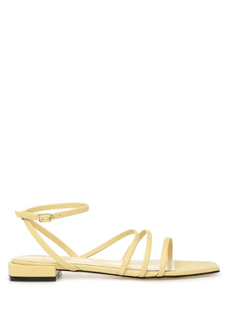 Beymen Collection Kadın Sarı İnce Bantlı Deri Sandalet 37