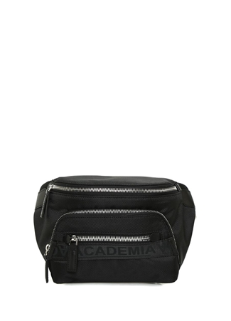 Academia Erkek Siyah Logo Şeritli Bel Çantası EU