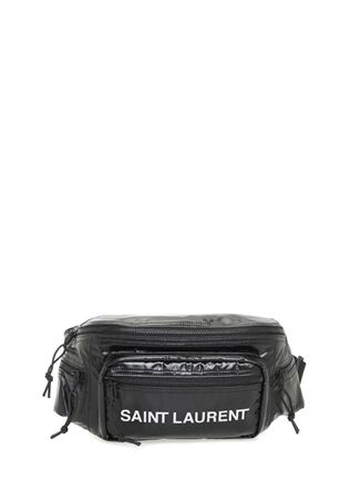 Erkek Nuxx Siyah Logo Baskılı Bel Çantası EU