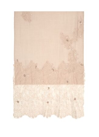 Beymen Collection Kadın Pembe Dantelli Yün Şal EU