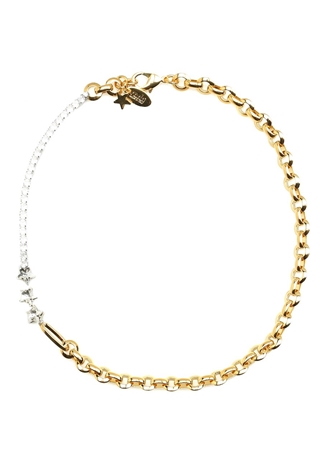 Rada Kadın Gold Yıldızlı Taşlı Zincir Detaylı Kolye Altın Rengi EU