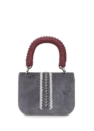 Rossea Kadın Brandy Gri Tüy Dokulu Deri Omuz Çantası EU Rossea Kadın Brandy Gri Tüy Dokulu Deri Omuz Çantası EU