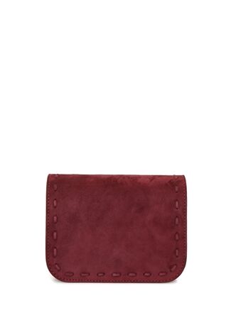 Rossea Kadın Dena Bordo Nakış Detaylı Süet Omuz Çantası EU