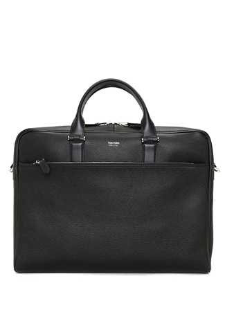 Tom Ford Erkek Siyah Logolu Deri Evrak Çantası EU Tom Ford Erkek Siyah Logolu Deri Evrak Çantası EU