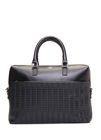 Beymen Hediye Kadın Siyah Örgü Dokulu Deri Evrak Çantası EU Beymen Hediye Kadın Siyah Örgü Dokulu Deri Evrak Çantası EU