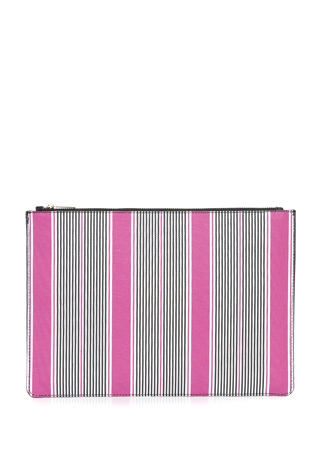 Beymen Kadın Şeftali Siyah Çizgi Baskılı El Portföyü EU