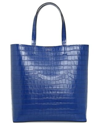Beymen Kadın Lacivert Krokodil Dokulu Deri Alışveriş Çantası Mavi EU