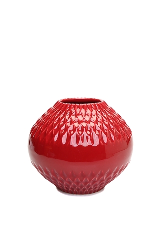 Zaya Kırmızı Elmas Kesim Küçük Boy Porselen Vazo Zaya Kırmızı Elmas Kesim Küçük Boy Porselen Vazo
