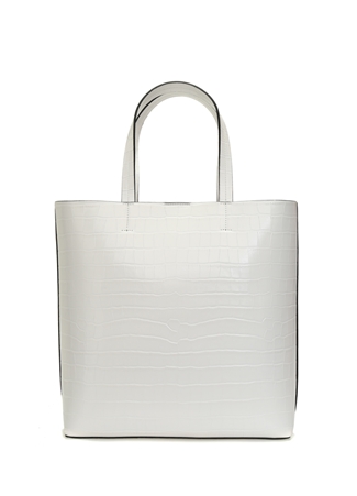 Beymen Kadın Aden Beyaz Krokodil Dokulu Deri Alışveriş Çantası EU