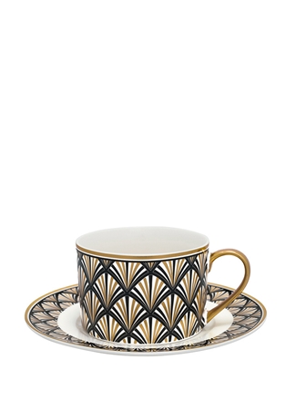 Green Gate Noir Celine Siyah Porselen Çay Fincanı Çok Renkli Green Gate Noir Celine Siyah Porselen Çay Fincanı Çok Renkli