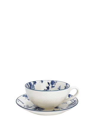 Green Gate Hope Vanessa Beyaz Çiçekli Porselen Çay Fincanı Mavi Green Gate Hope Vanessa Beyaz Çiçekli Porselen Çay Fincanı Mavi