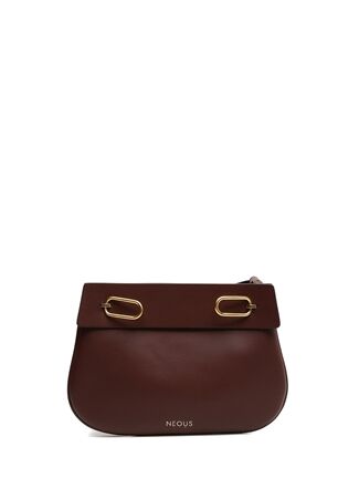Neous Kadın Bordo Deri Bel Çantası Kahverengi EU