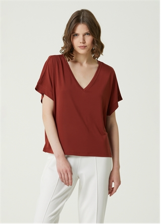 Network Kadın Basic Fit Kiremit V Yaka T-shirt Turuncu S EU Network Kadın Basic Fit Kiremit V Yaka T-shirt Turuncu S EU