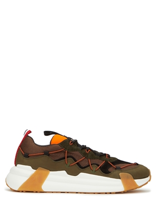 Moncler Erkek Turuncu Yeşil Deri Sneaker 40 EU Moncler Erkek Turuncu Yeşil Deri Sneaker 40 EU