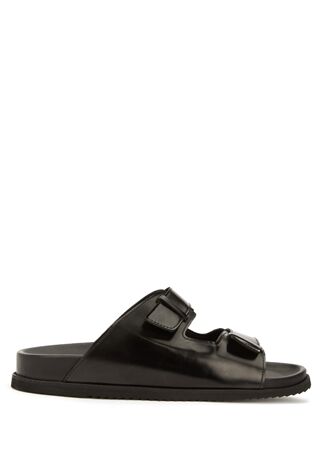 Academia Erkek Siyah Bantlı Deri Terlik 42