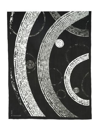 Imannoor Kadın Galaxy Siyah Gri Desenli İpek Şal EU