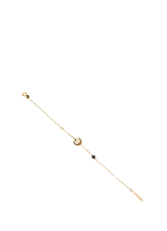 Collection-Alper Tunçoku Kadın D Harf Detaylı Altın Rengi Bileklik EU