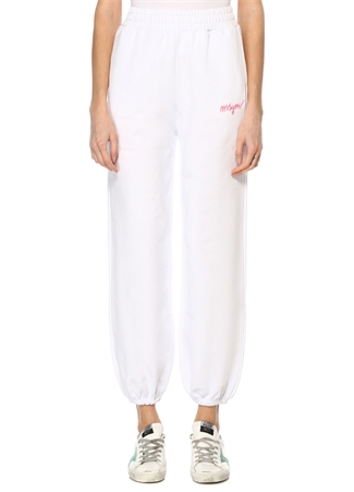 Msgm Kadın Beyaz Beli Büzgülü Logolu Jogger Eşofman Altı M EU Msgm Kadın Beyaz Beli Büzgülü Logolu Jogger Eşofman Altı M EU
