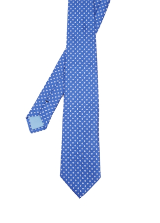Tino Cosma Erkek Mavi Puantiye Desenli İpek Kravat EU Tino Cosma Erkek Mavi Puantiye Desenli İpek Kravat EU