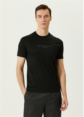 Emporio Armani Erkek Siyah Kabartmalı Logolu T-shirt S EU