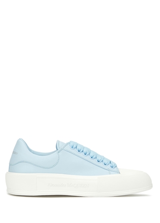 Alexander McQueen Kadın Mavi Beyaz Logolu Deri Sneaker 37.5 EU Alexander McQueen Kadın Mavi Beyaz Logolu Deri Sneaker 37.5 EU