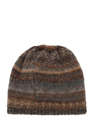 Grevi Erkek Kahverengi Geometrik Desen Jakarlı Yün Bere EU