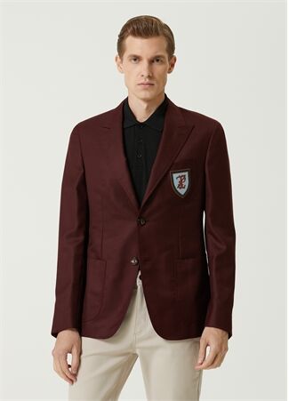 Pal Zileri Erkek Bordo Kırlangıç Yaka Kaşmir Ceket 50 IT