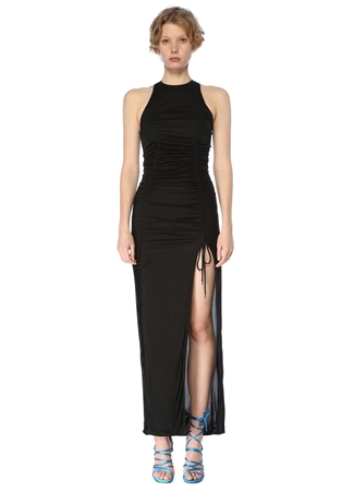The Attico Kadın Siyah Halter Yaka Büzgülü Maksi Abiye Elbise 42 IT The Attico Kadın Siyah Halter Yaka Büzgülü Maksi Abiye Elbise 42 IT