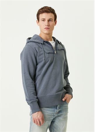 Givenchy Erkek Mavi Kapüşonlu Sweatshirt S EU Givenchy Erkek Mavi Kapüşonlu Sweatshirt S EU
