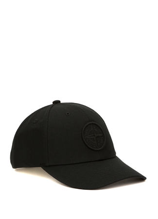 Stone Island Erkek Siyah Logo Detaylı Şapka EU Stone Island Erkek Siyah Logo Detaylı Şapka EU