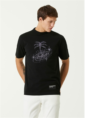 Palm Angels Erkek Siyah Taşlı Palmiye Detaylı T-shirt S EU Palm Angels Erkek Siyah Taşlı Palmiye Detaylı T-shirt S EU