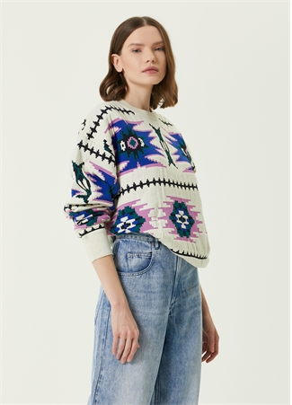 Etoile Isabel Marant Kadın Malden Lila Mavi Jakarlı Kazak Mor 36 FR Etoile Isabel Marant Kadın Malden Lila Mavi Jakarlı Kazak Mor 36 FR