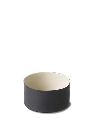 Esma Dereboy Siyah Fildişi Silindir Çerezlik Kase