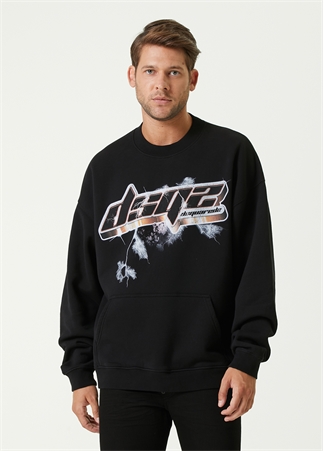 Dsquared2 Erkek Siyah Logolu Sweatshirt S EU Dsquared2 Erkek Siyah Logolu Sweatshirt S EU