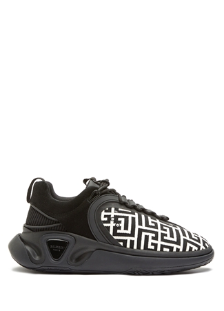 Balmain Erkek Siyah Beyaz Geometrik Jakarlı Sneaker 42 EU Balmain Erkek Siyah Beyaz Geometrik Jakarlı Sneaker 42 EU