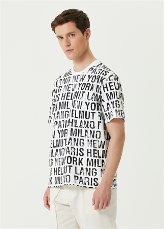Helmut Lang Erkek Beyaz Kontrast Yazı Desenli T-shirt S Eu Helmut Lang Erkek Beyaz Kontrast Yazı Desenli T-shirt S Eu