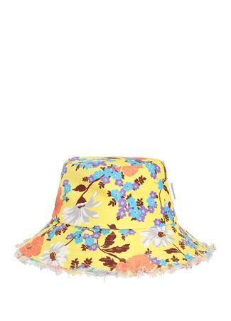 Zimmermann Kadın Sarı Karışık Desenli Keten Şapka EU