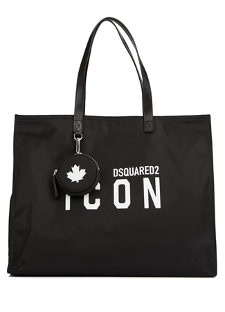 Dsquared2 Kadın Icon Siyah Logo Baskılı Omuz Çantası EU Dsquared2 Kadın Icon Siyah Logo Baskılı Omuz Çantası EU