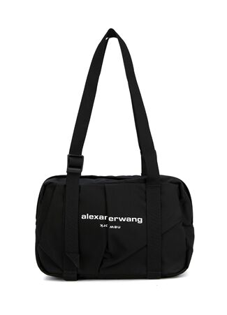 Alexander Wang Kadın Siyah Logolu Omuz Çantası EU