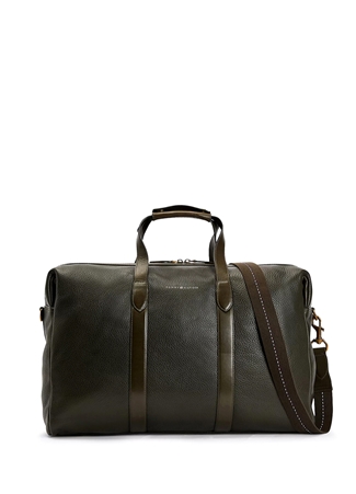 Tommy Hilfiger Erkek Yeşil Logo Detaylı Deri Çanta EU