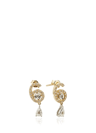 Collection-jewelry By Banu Kadın Pırlantalı Sayı Detaylı Altın Rengi Küpe Eu Collection-jewelry By Banu Kadın Pırlantalı Sayı Detaylı Altın Rengi Küpe Eu