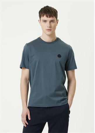 Moncler Erkek Yeşil Logo Baskılı T-shirt Mavi S Eu Moncler Erkek Yeşil Logo Baskılı T-shirt Mavi S Eu