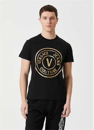 Versace Jeans Couture Erkek Siyah Logo Baskılı Basic T-shirt S EU Versace Jeans Couture Erkek Siyah Logo Baskılı Basic T-shirt S EU