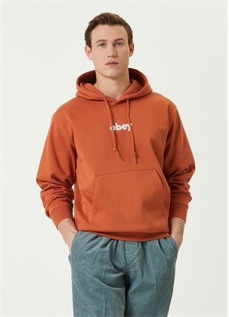 Obey Erkek Kiremit Kapüşonlu Logolu Sweatshirt Kırmızı S Eu Obey Erkek Kiremit Kapüşonlu Logolu Sweatshirt Kırmızı S Eu