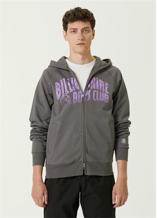 Billionaire Boys Club Erkek Gri Kapüşonlu Logolu Sweatshirt S EU