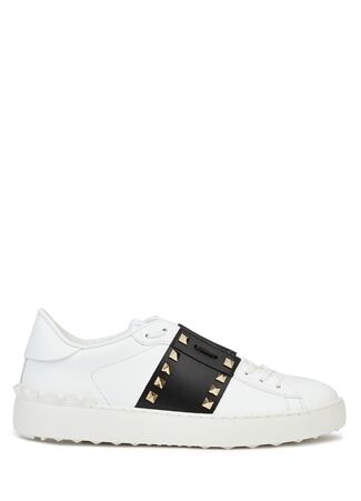 Valentino Garavani Kadın Beyaz Deri Sneaker Siyah 37 EU