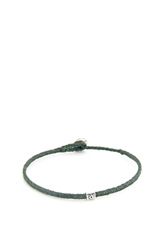 Kayra Khan Erkek Life Herrinbone Gümüş Rengi Bileklik Yeşil EU